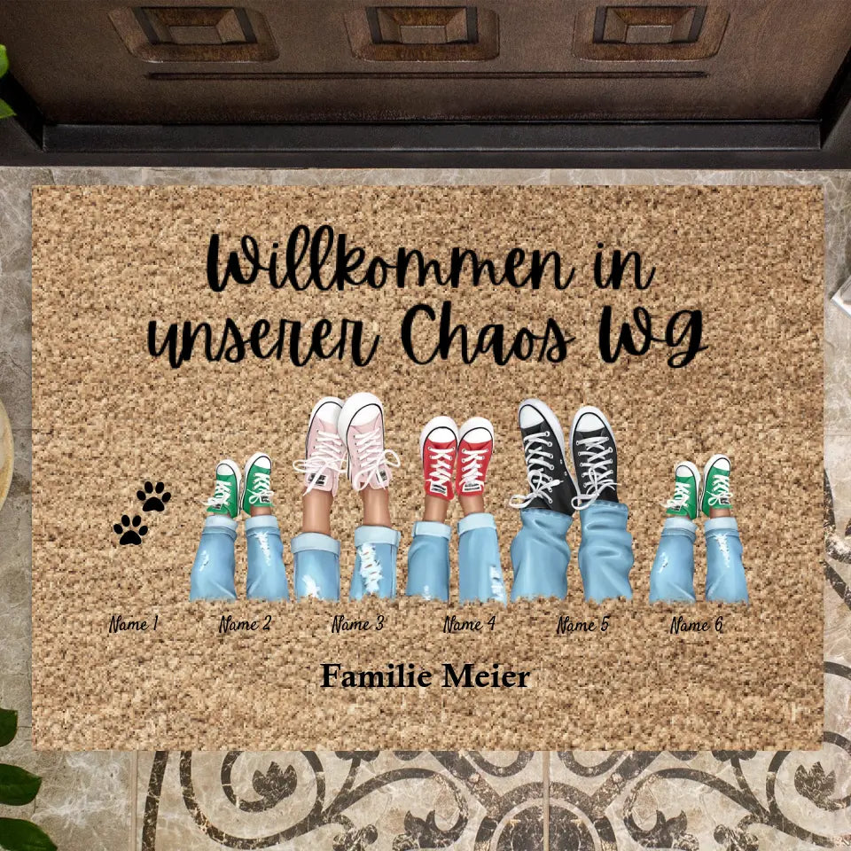 Notre colocation chaotique - paillasson personnalisé (2-8 personnes, e – Uniheart