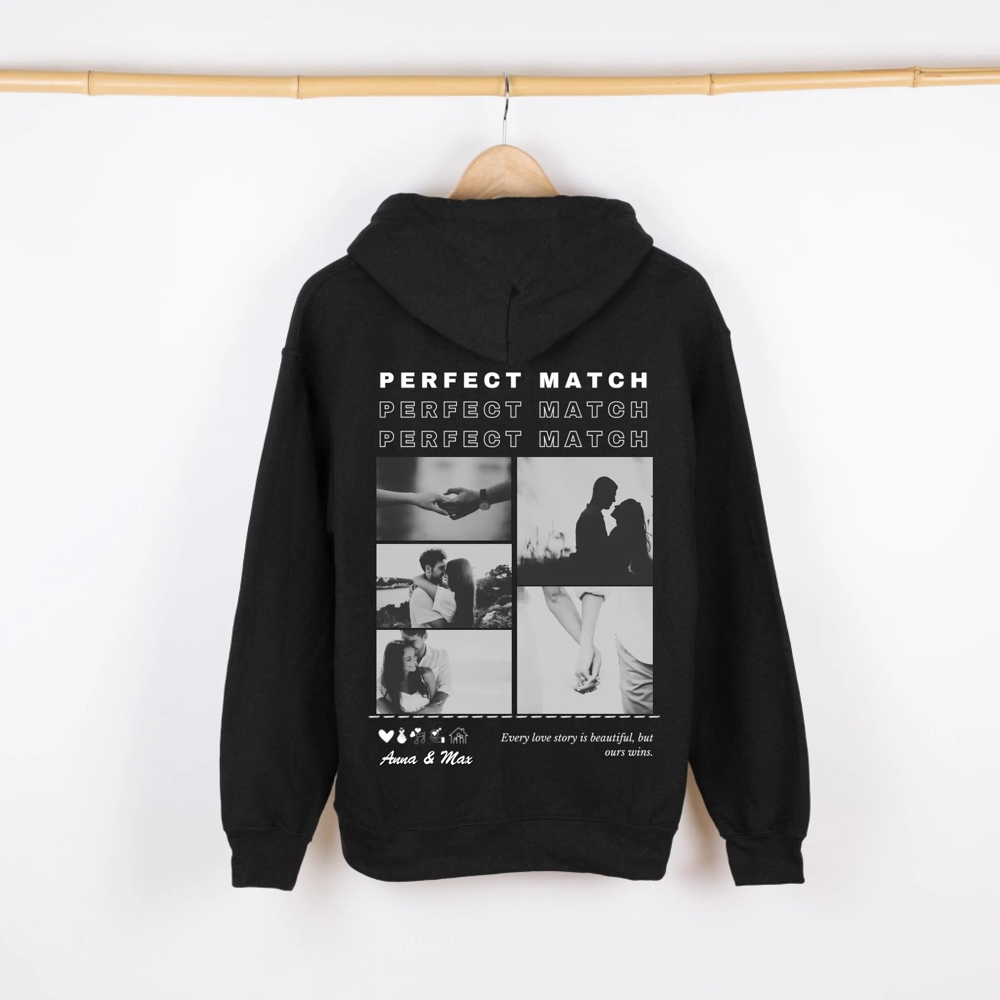 Pull Perfect Match - Cadeau photo personnalisé pour couple (Sweat à ca ...